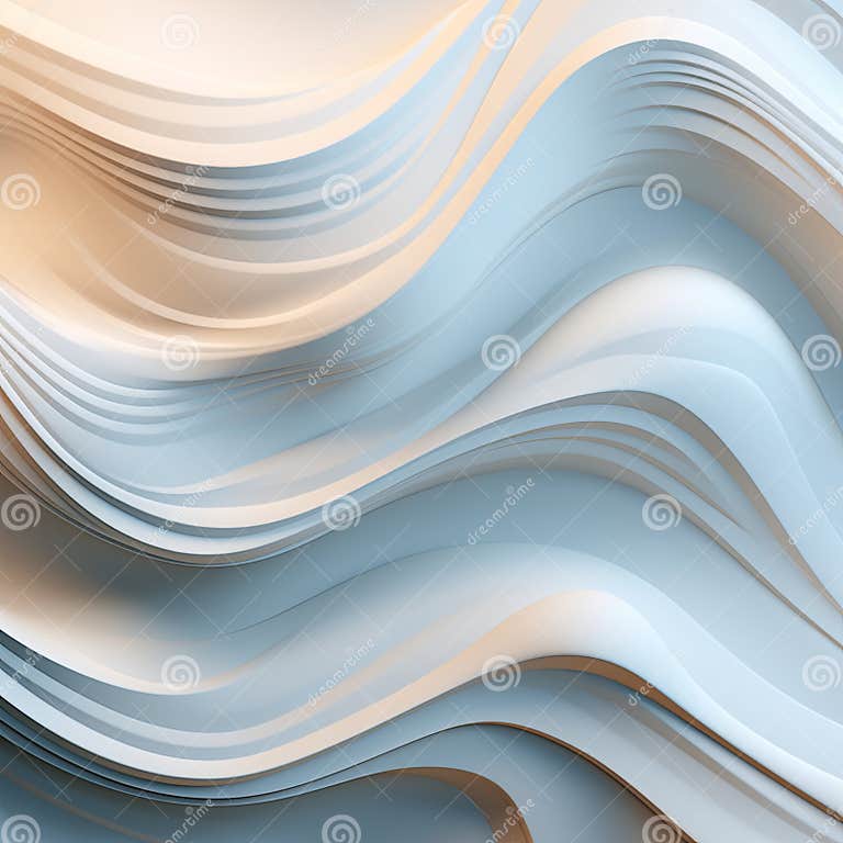 White Abstract Topographic Map with Smooth Lines Creating a Wavy ...