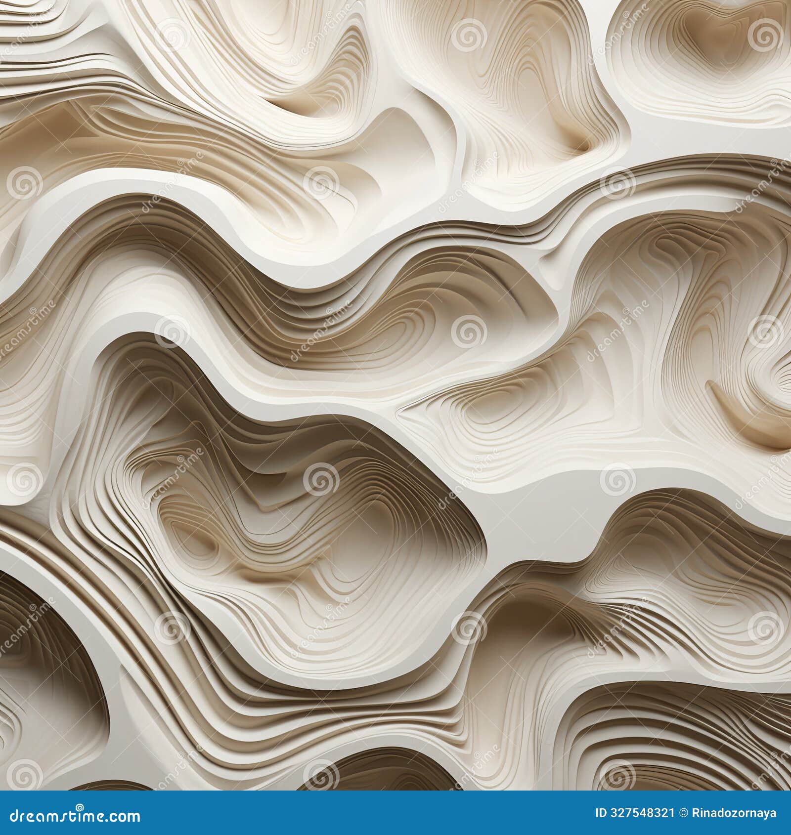 White Abstract Topographic Map with Smooth Lines Creating a Wavy ...