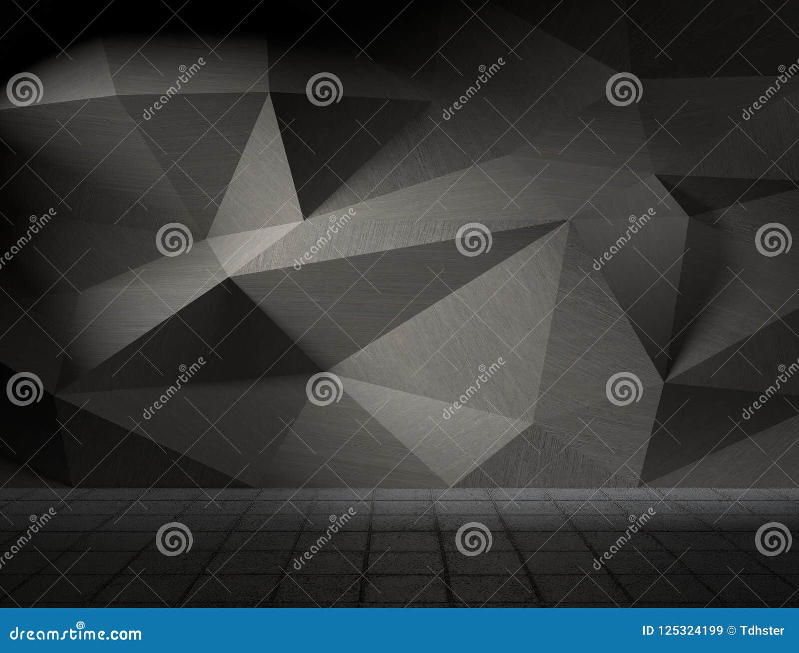 White Abstract Triangle Facet Lowpoly Surface 3d Illustration Stock ...