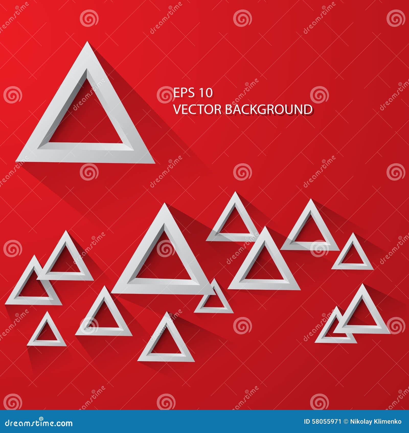 White Abstract Triangle on a Red Background Eps 10 Stock Vector ...