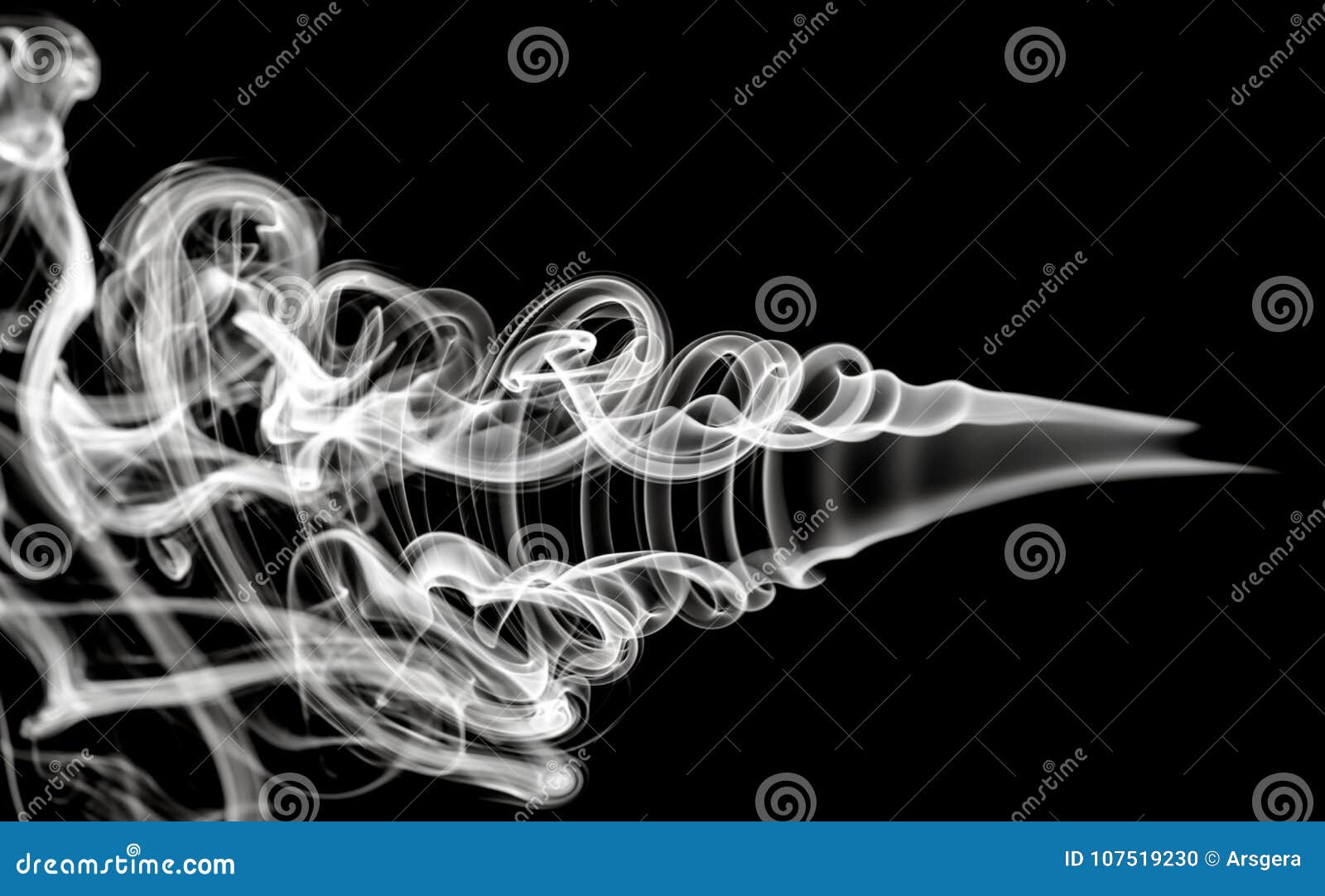 White Abstraction: Magic Smoke Pattern on Black Stock Photo - Image of ...