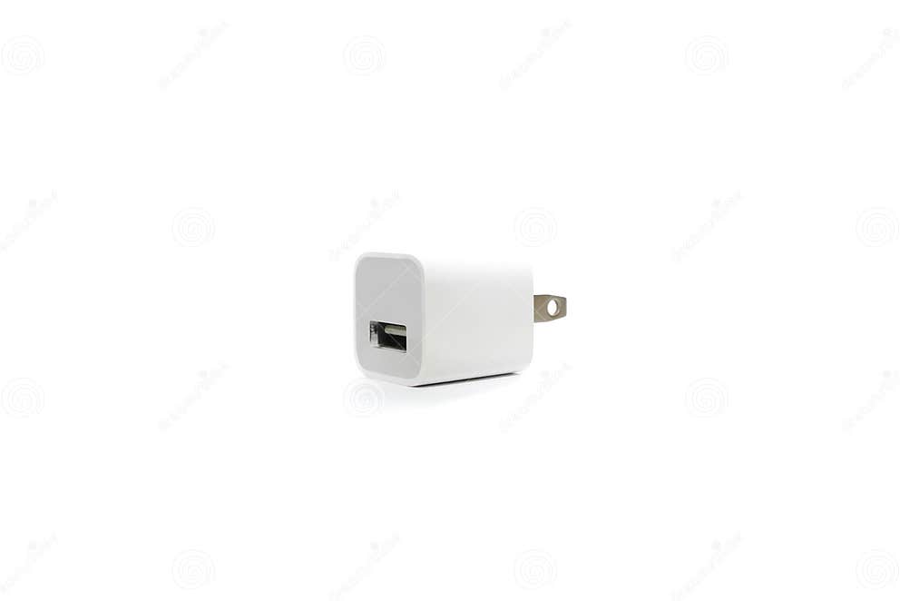 White Adapter with port stock photo. Image of adapteriphone - 92801684
