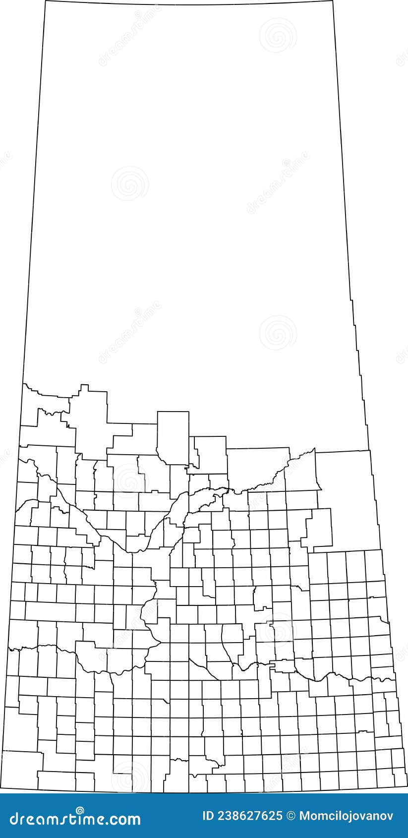 White Administrative Map of SASKATCHEWAN, CANADA Stock Vector ...