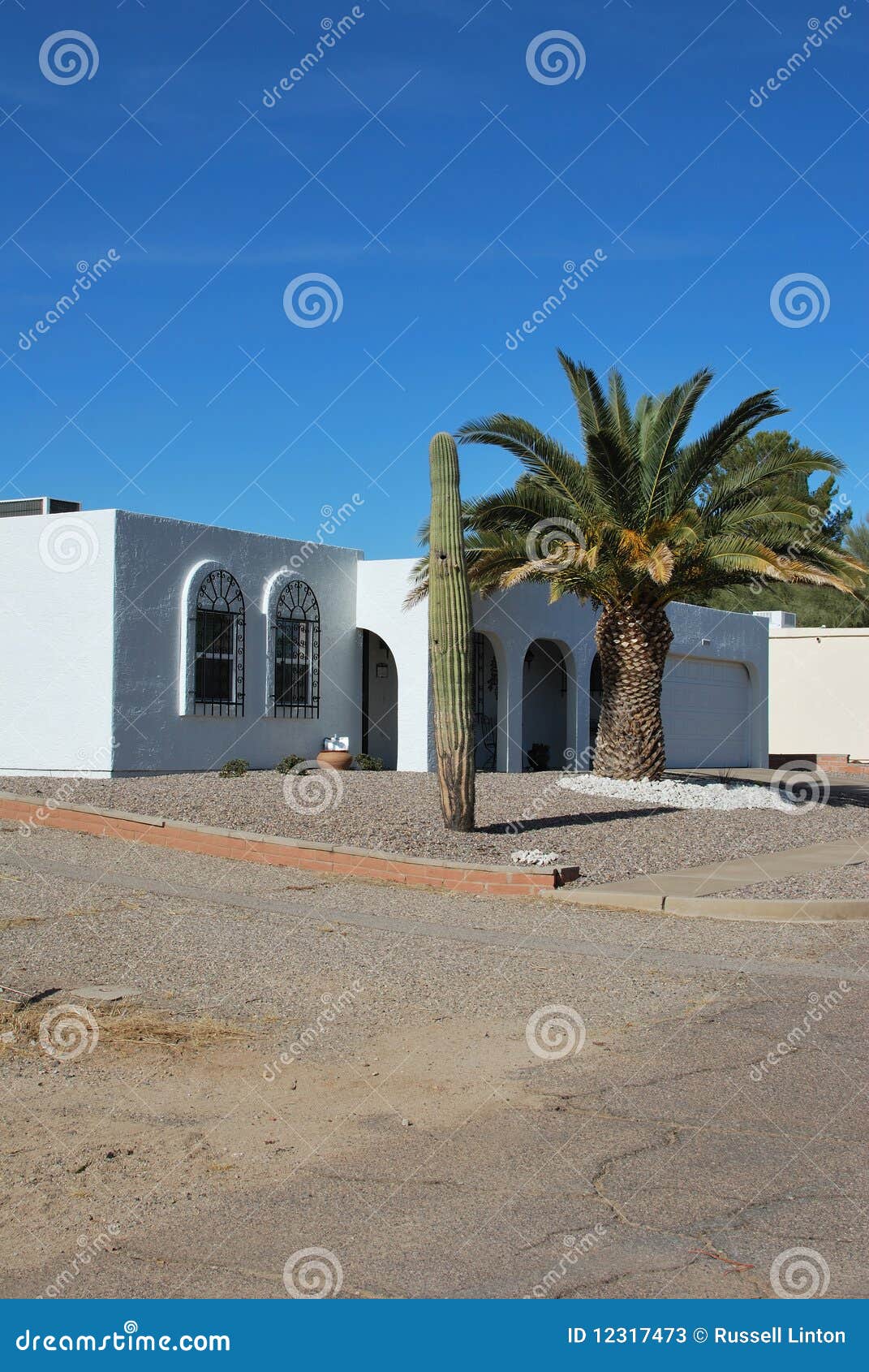 White Adobe Desert Home stock image. Image of green, building - 12317473