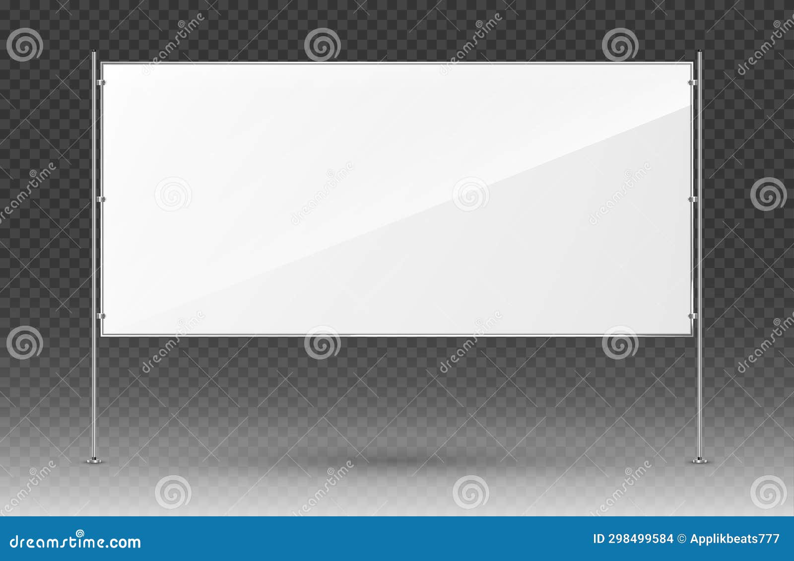 White Advertising Banner. Rectangular Banner with Metal Construction ...