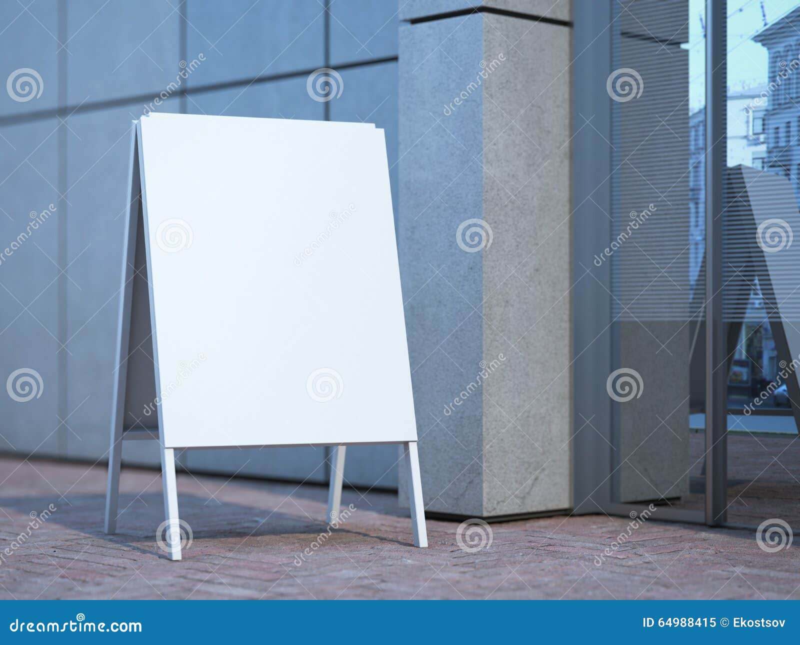 White Advertising Stand Near Office Building. 3d Rendering Stock Image ...