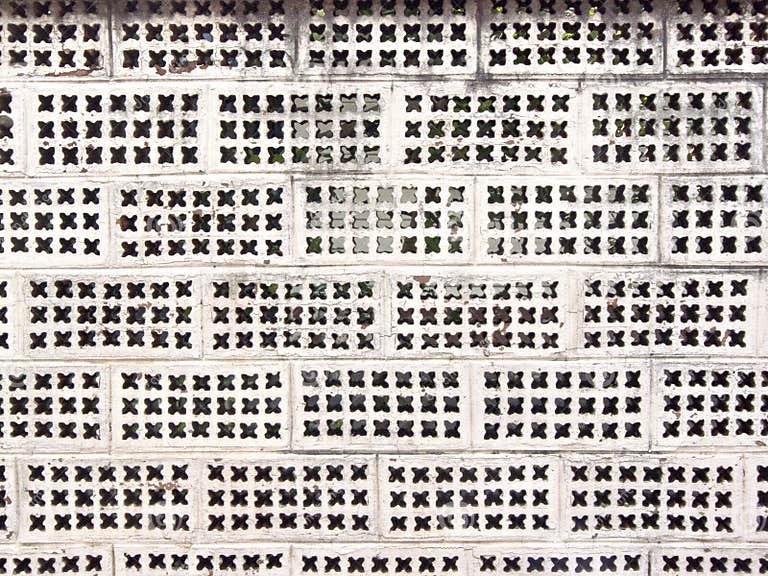 White Air Bricks Stone Wall Stock Photo - Image of cracked, grungy ...