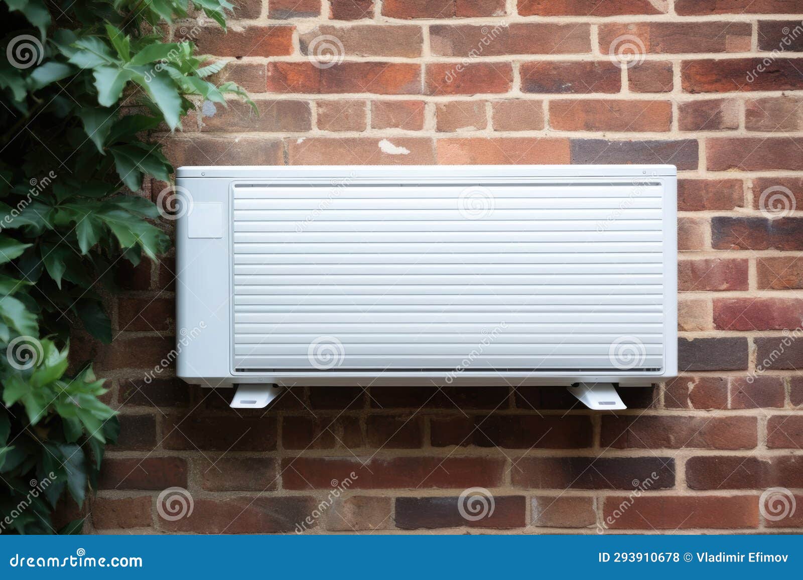 White Air Conditioner Mounted on Brick Wall. Suitable for Cooling ...