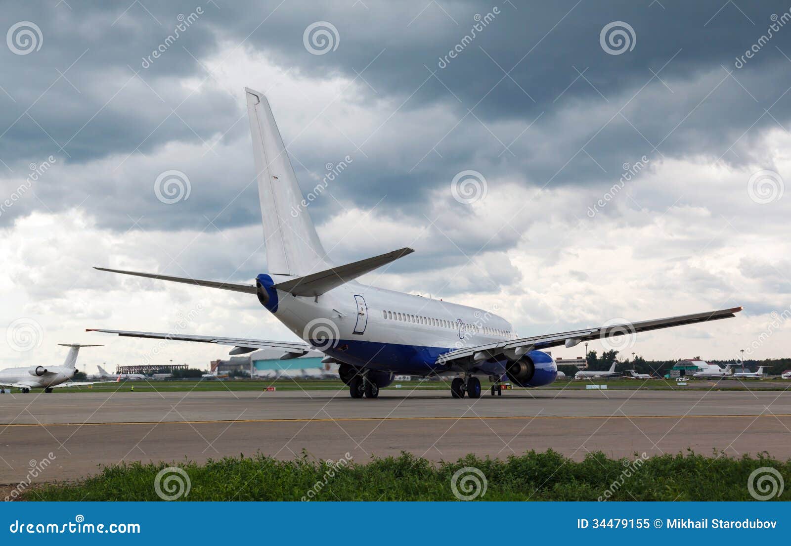 White Aircraft on the Platform Stock Image - Image of business, front ...