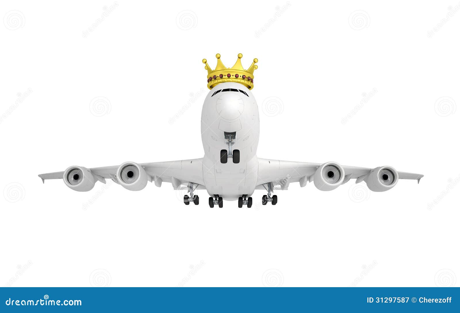 White Airplane with the Crown Stock Illustration - Illustration of ...