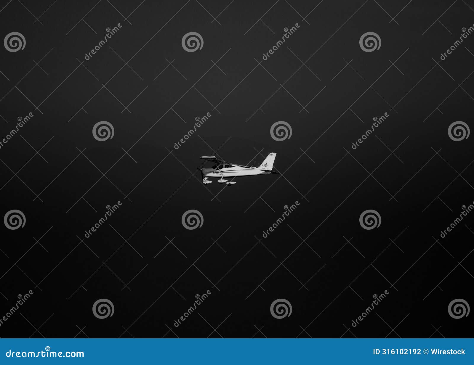 White Airplane Flying in Dark Night Sky Stock Photo - Image of ...