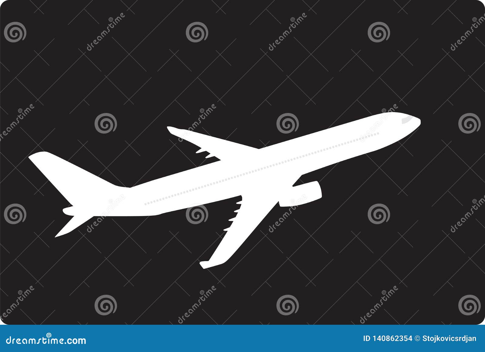 White airplane icon stock vector. Illustration of airliner - 140862354