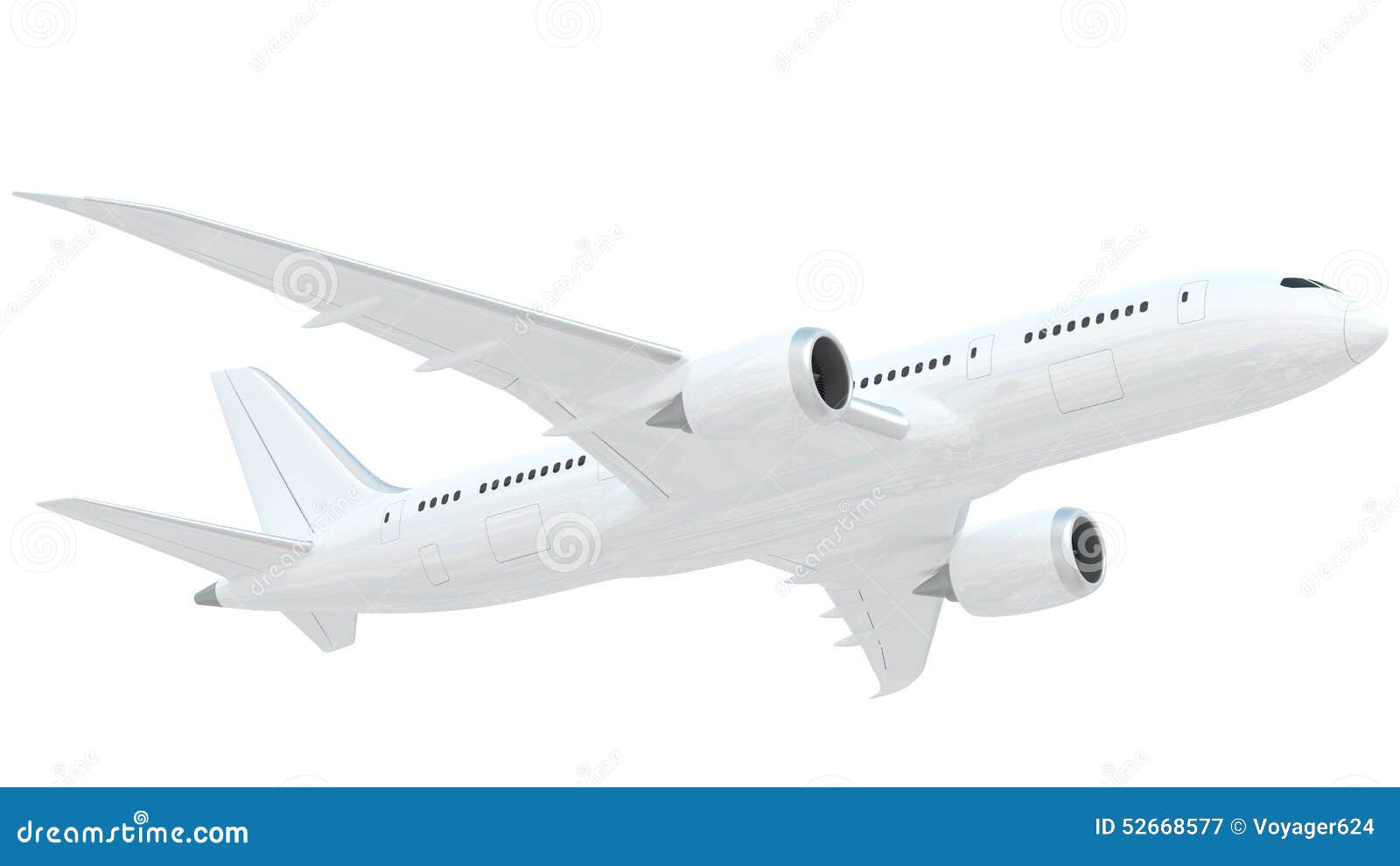 White Airplane Isolated on White Background Stock Illustration ...