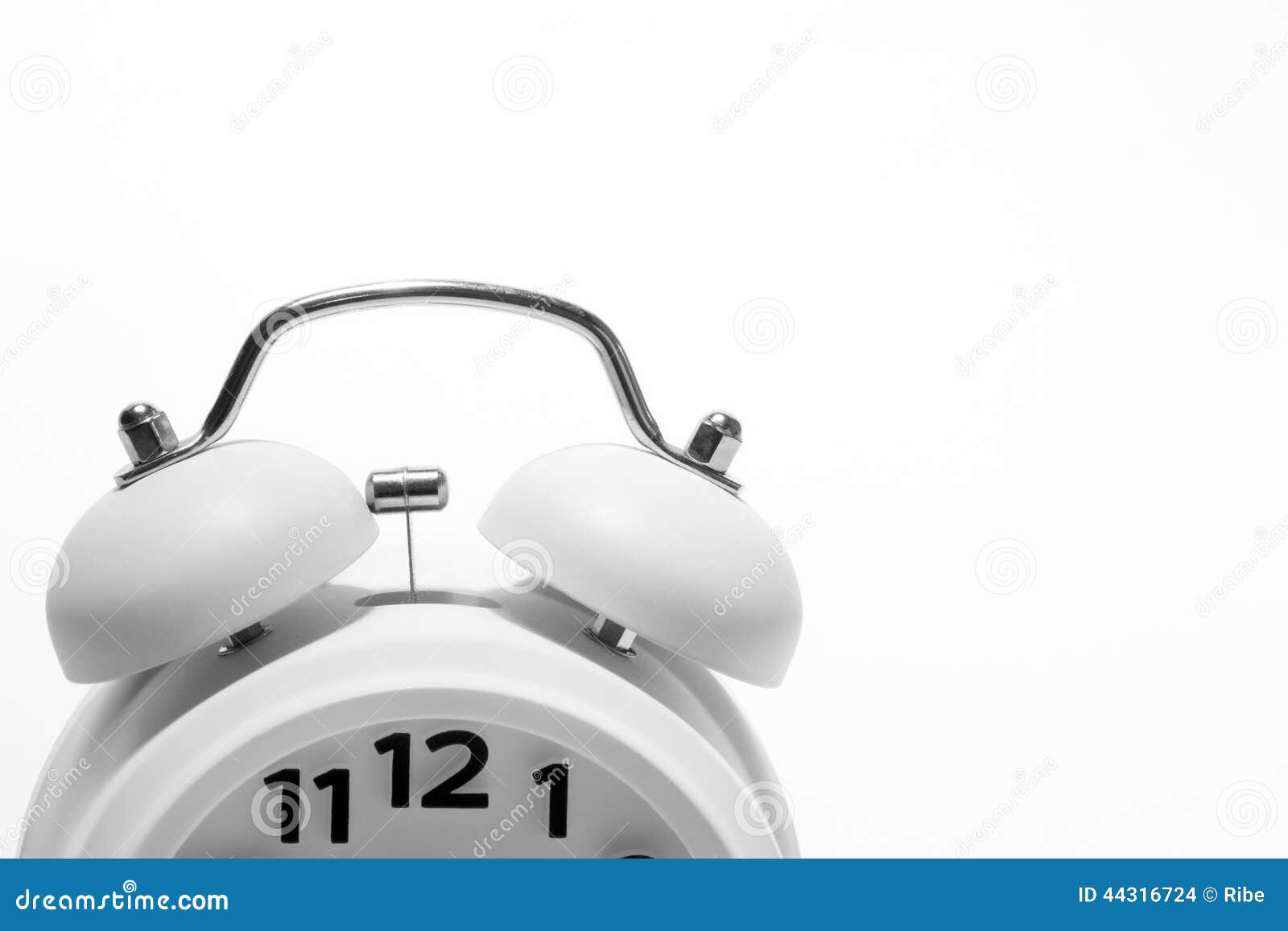 White Alarm Clock stock photo. Image of face, classic - 44316724