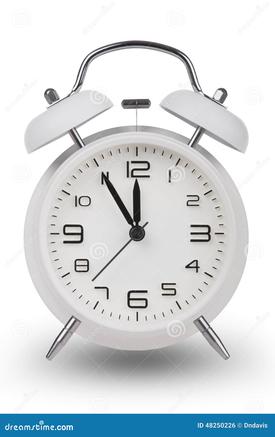 White Alarm Clock with Hands at 5 Minutes Till 12 Stock Photo - Image ... White Alarm Clock with Hands at 5 Minutes Till 12 Stock Photo - Image ...