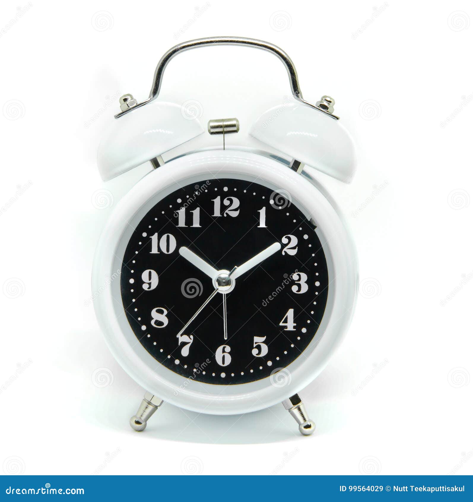 White alarm clock isolated stock image. Image of measurement - 99564029