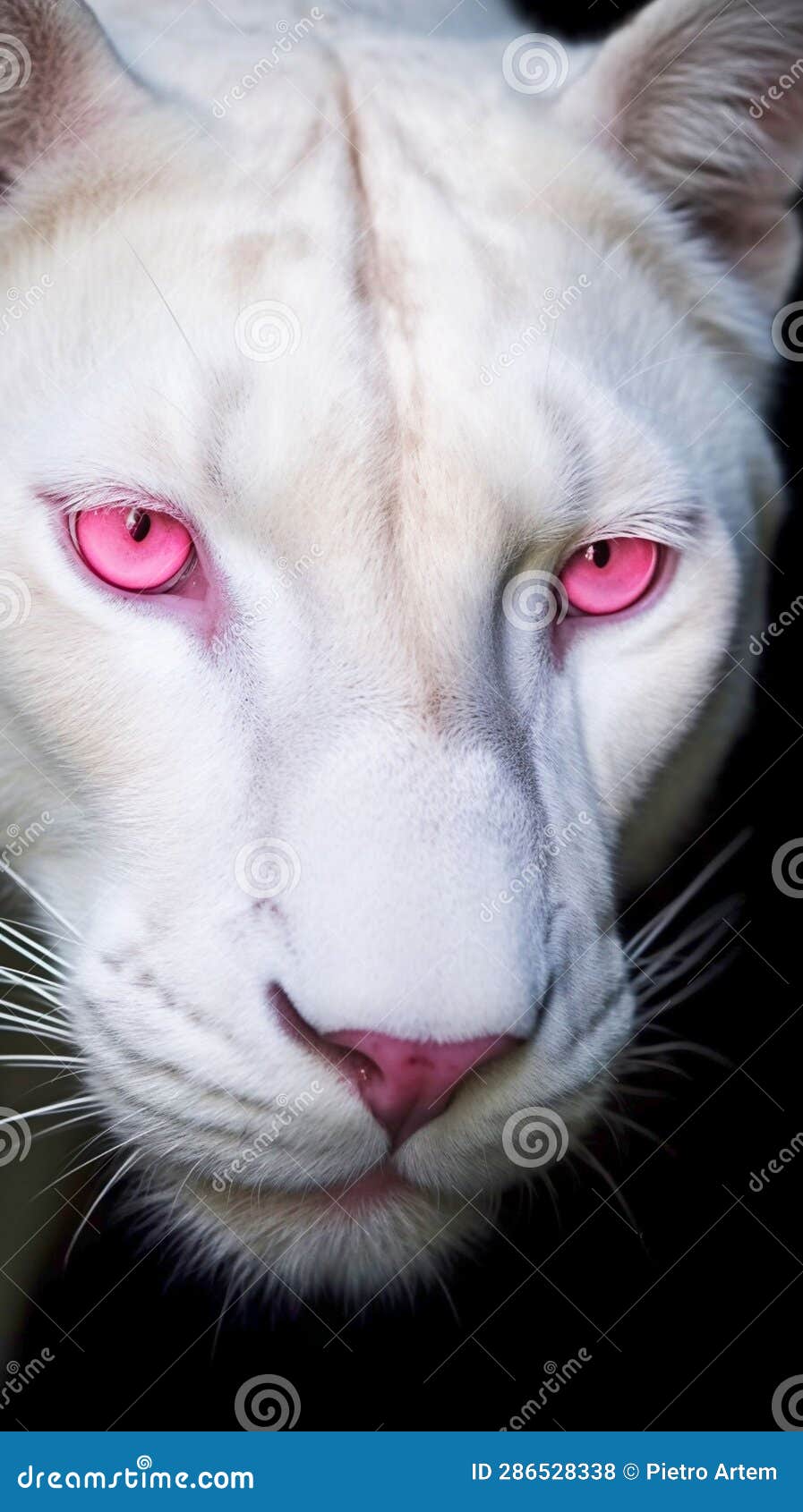 White Albino Panther Pink Eyes. Generative AI Stock Illustration ...