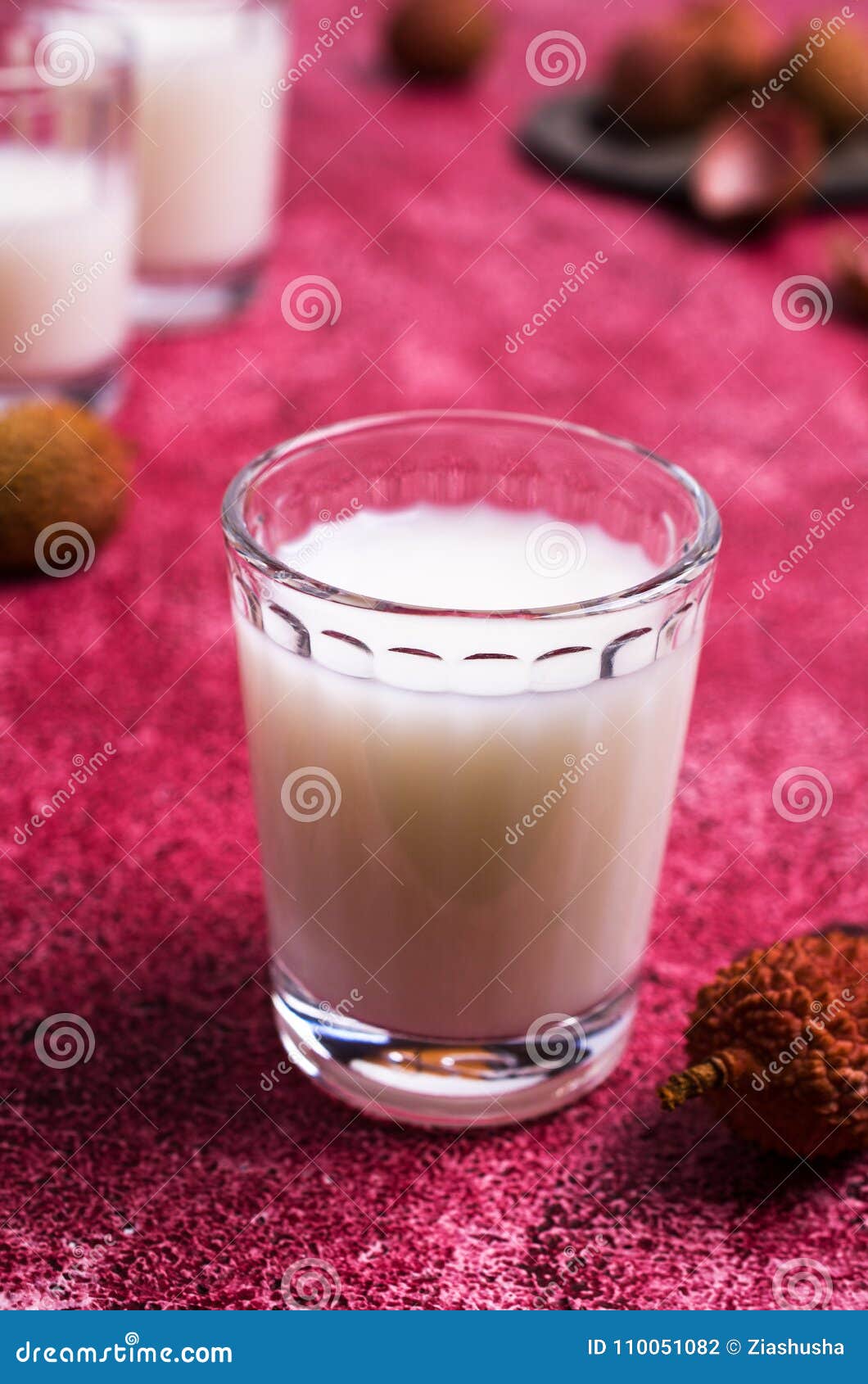 White alcoholic drink stock photo. Image of lychee, pink - 110051082