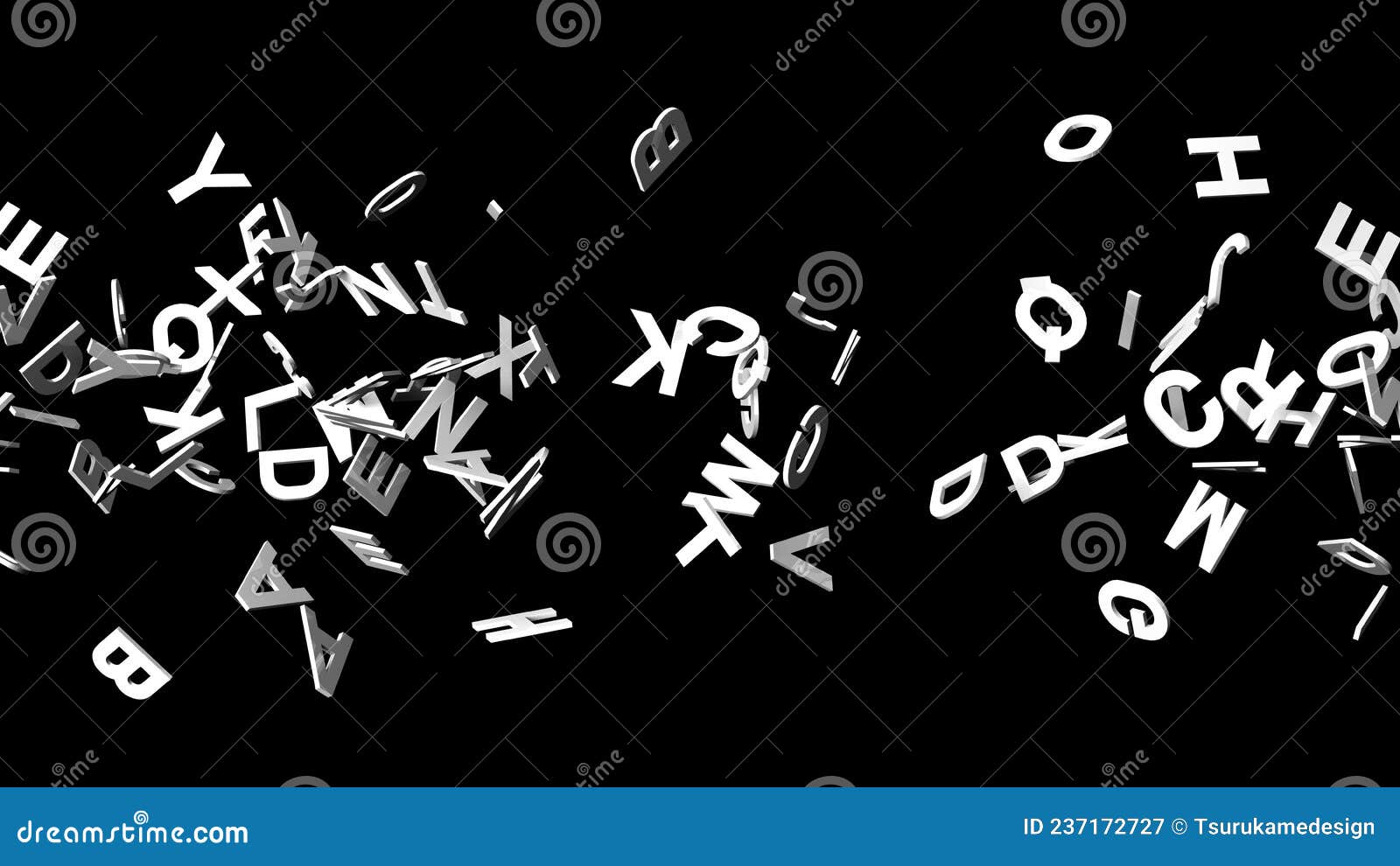 White Alphabets on Black Background. Stock Illustration - Illustration ...
