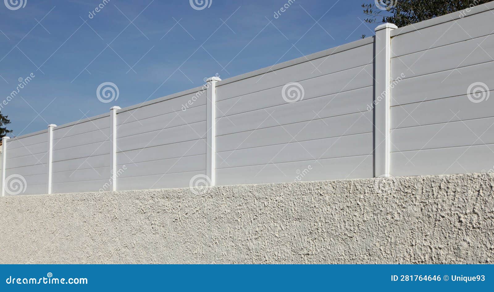 White Aluminium Privacy Screen Stock Photo - Image of screen, fence ...