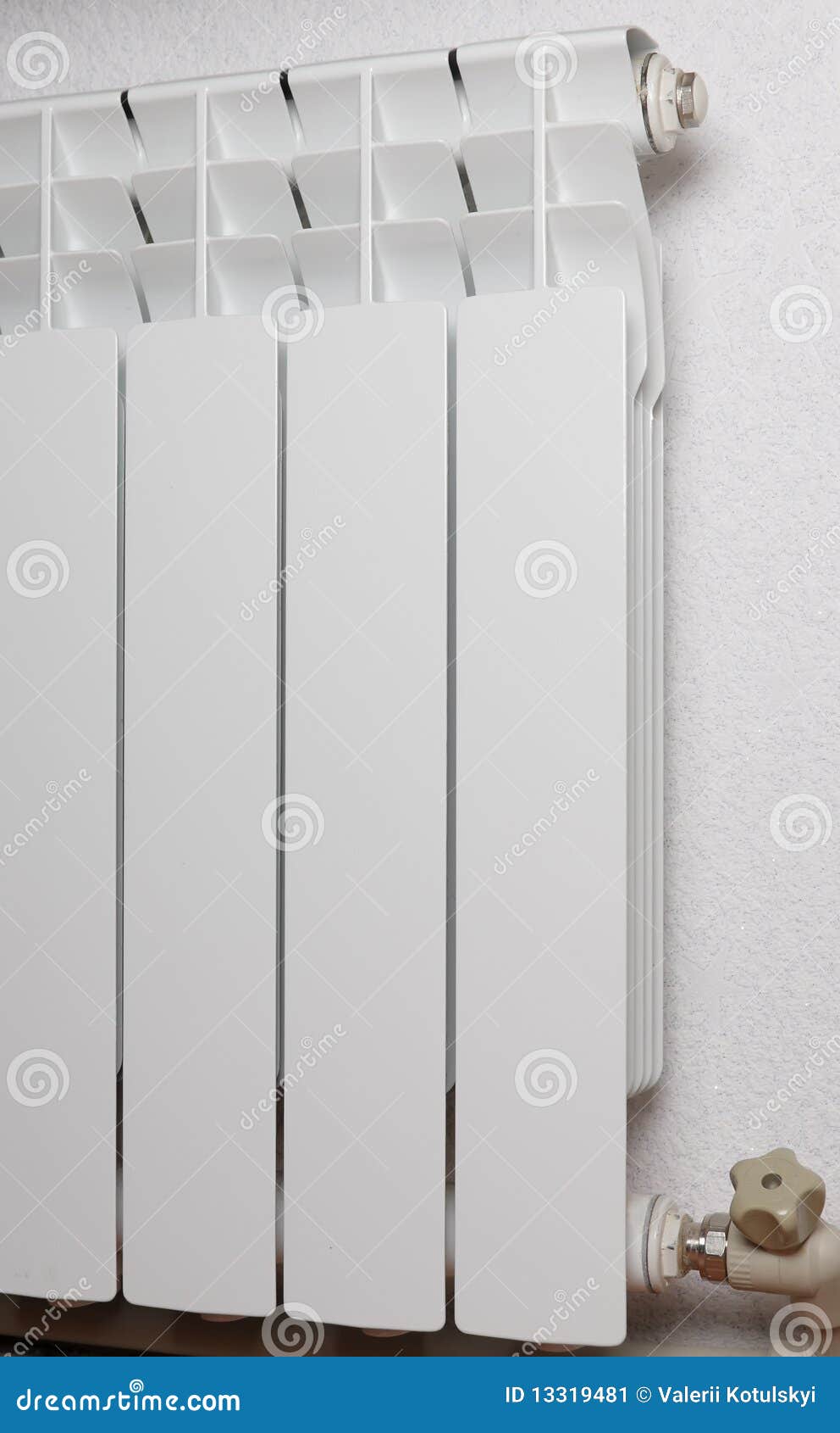White Aluminum Hot-water Radiator Stock Image - Image of metal, heat ...