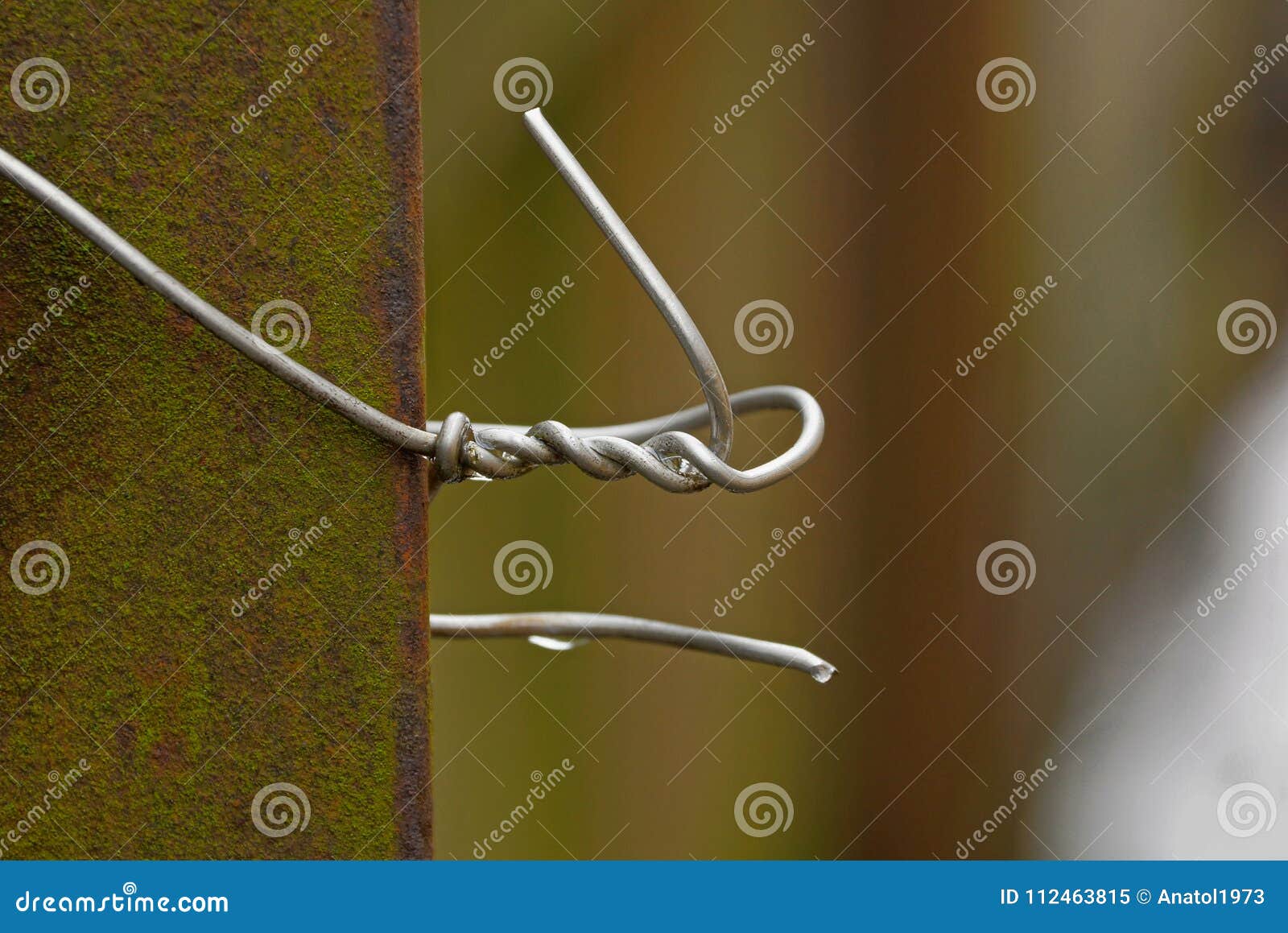 Aluminum Wire on a Rusty Iron Column Stock Image - Image of ranch ...