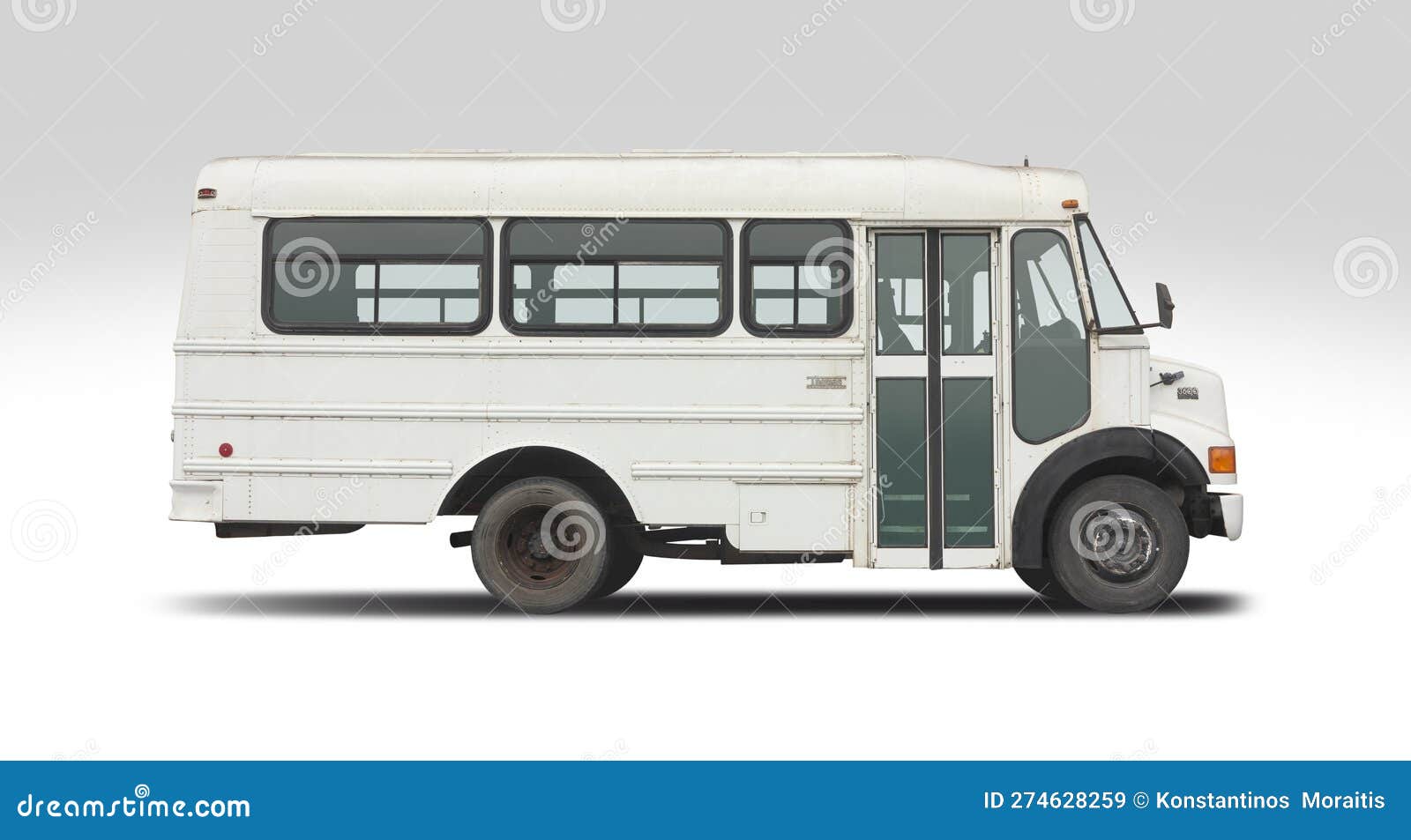 White Americn Minibus Isolated on White Background Stock Image - Image ...
