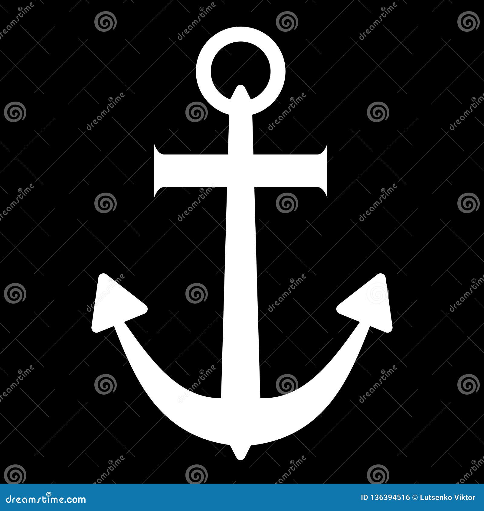 Cool White Anchor icon stock illustration. Illustration of white ...