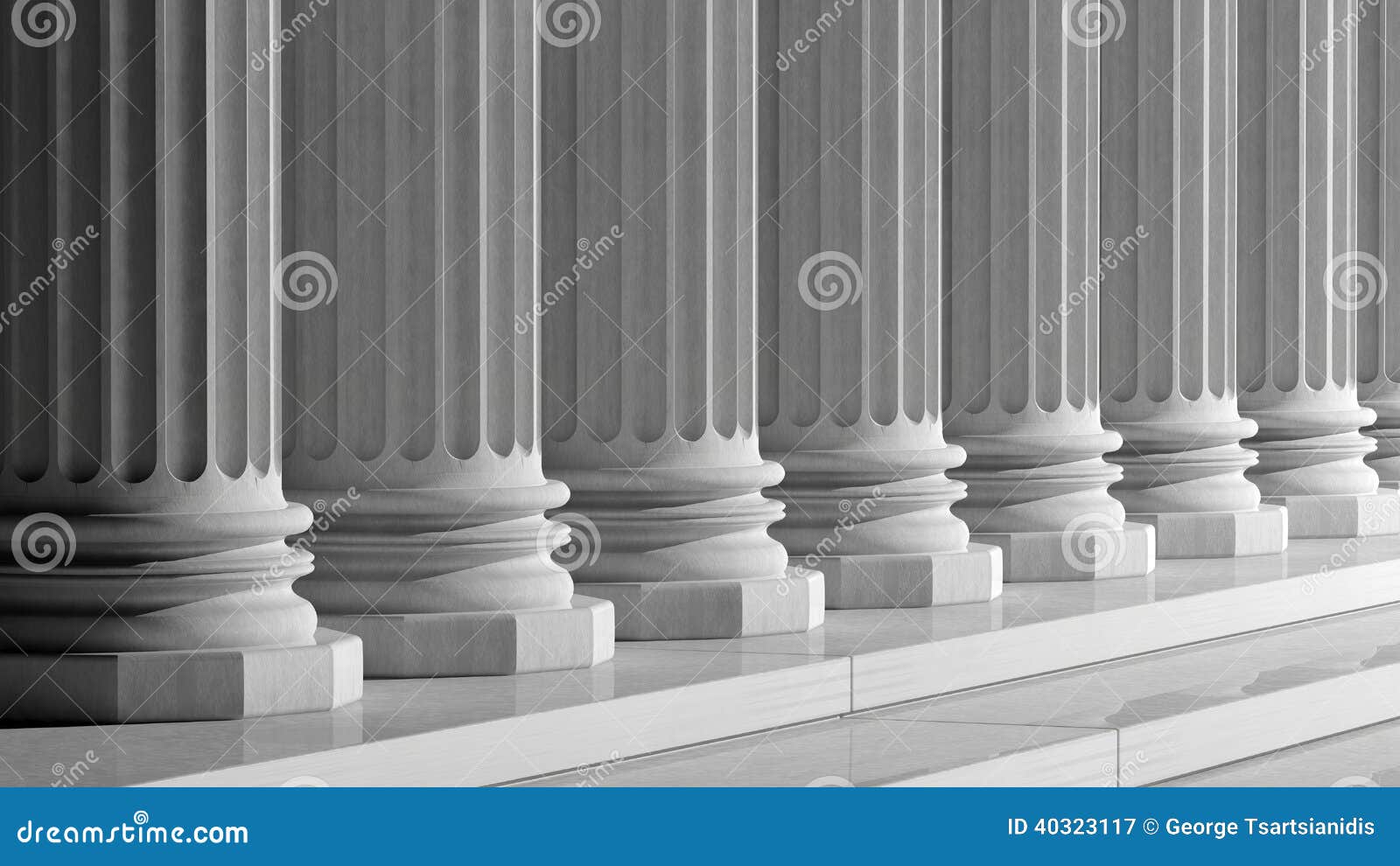 White Ancient Marble Pillars Stock Illustration - Illustration of ...