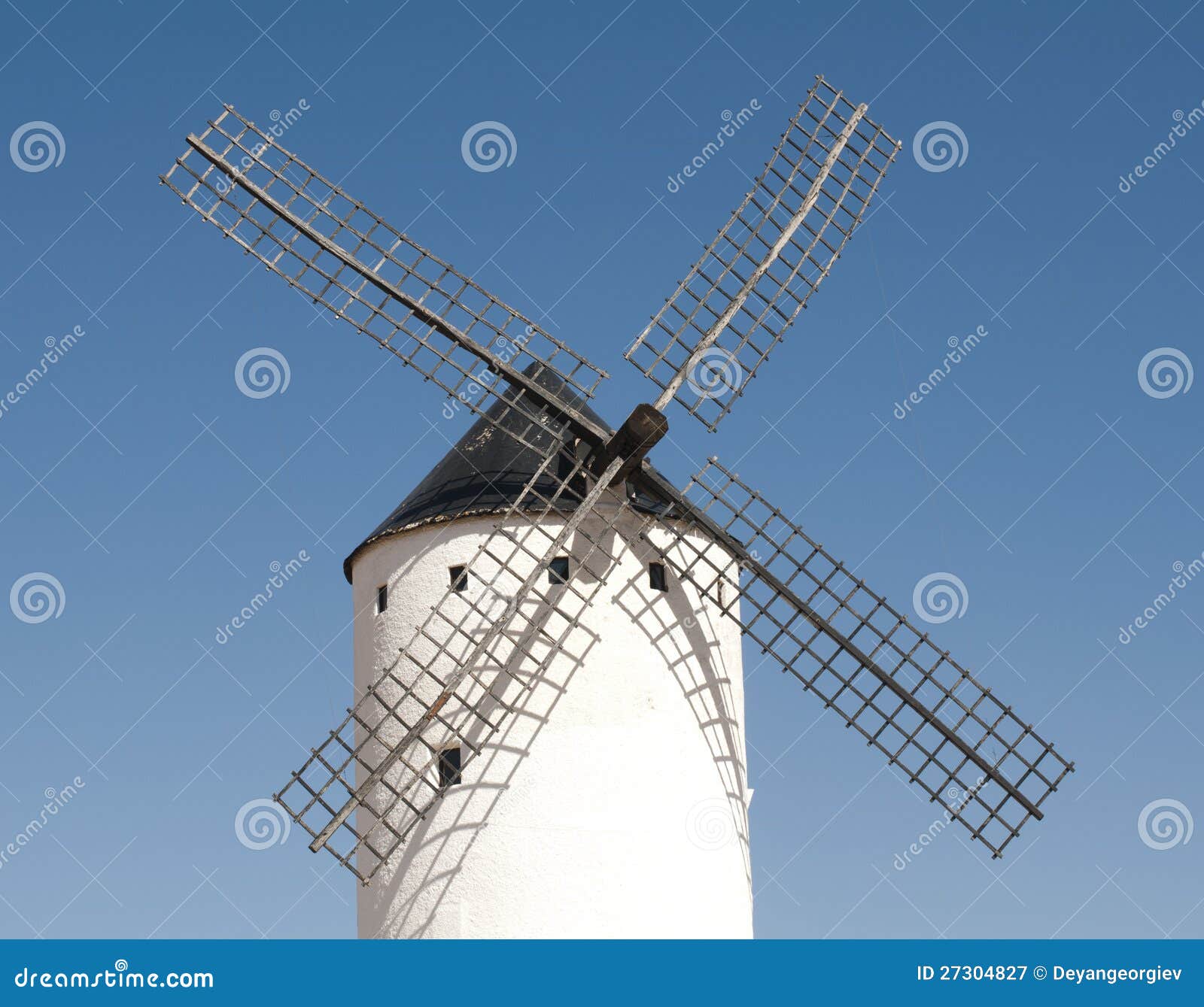 White ancient windmill stock image. Image of history - 27304827