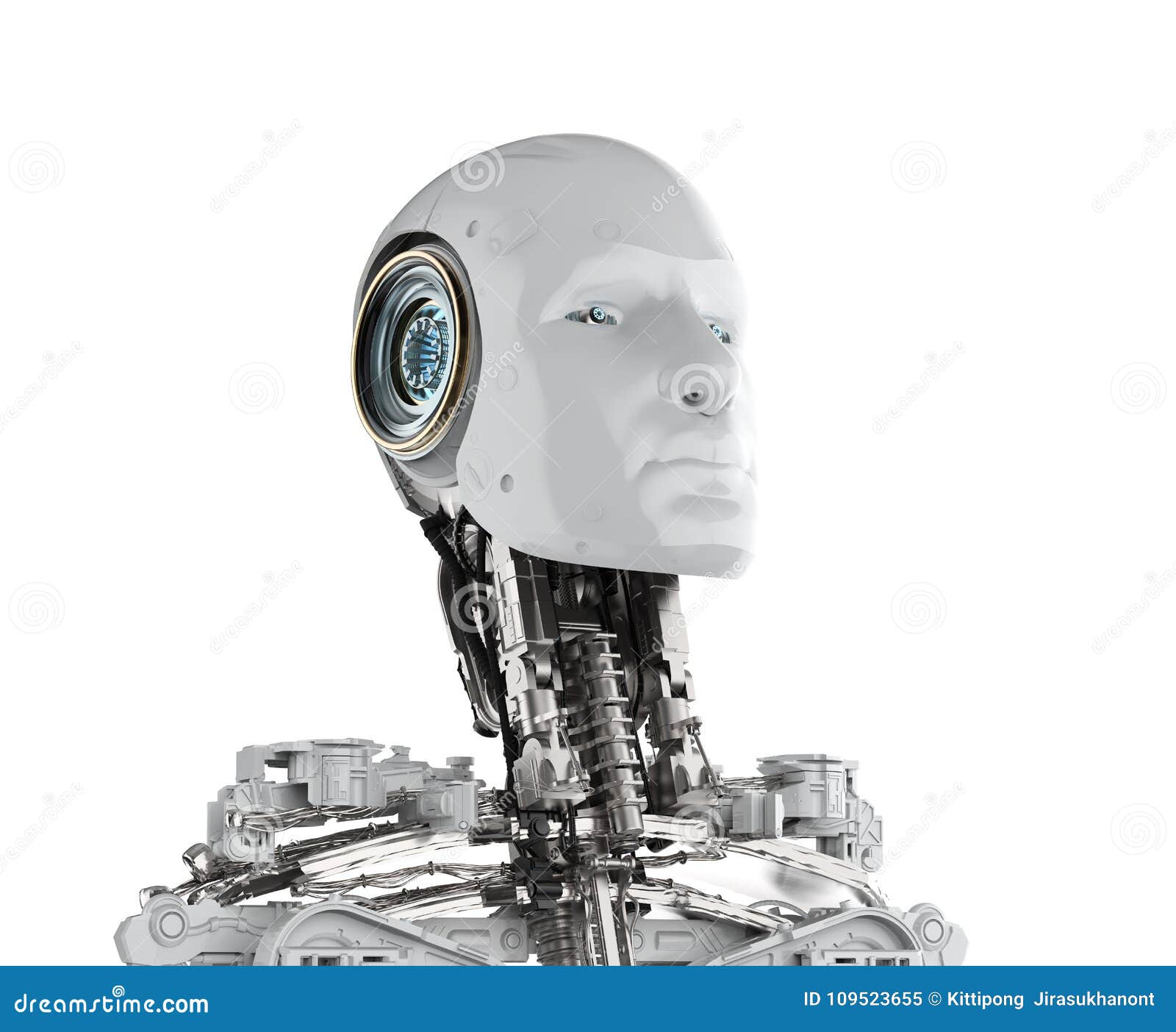 White android robot stock image. Image of rendering - 109523655
