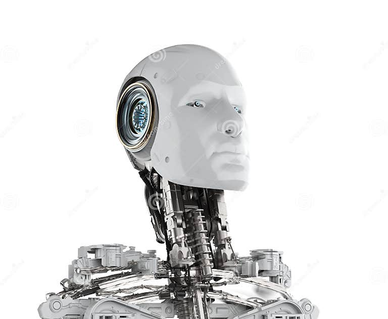 White android robot stock image. Image of rendering - 109523655
