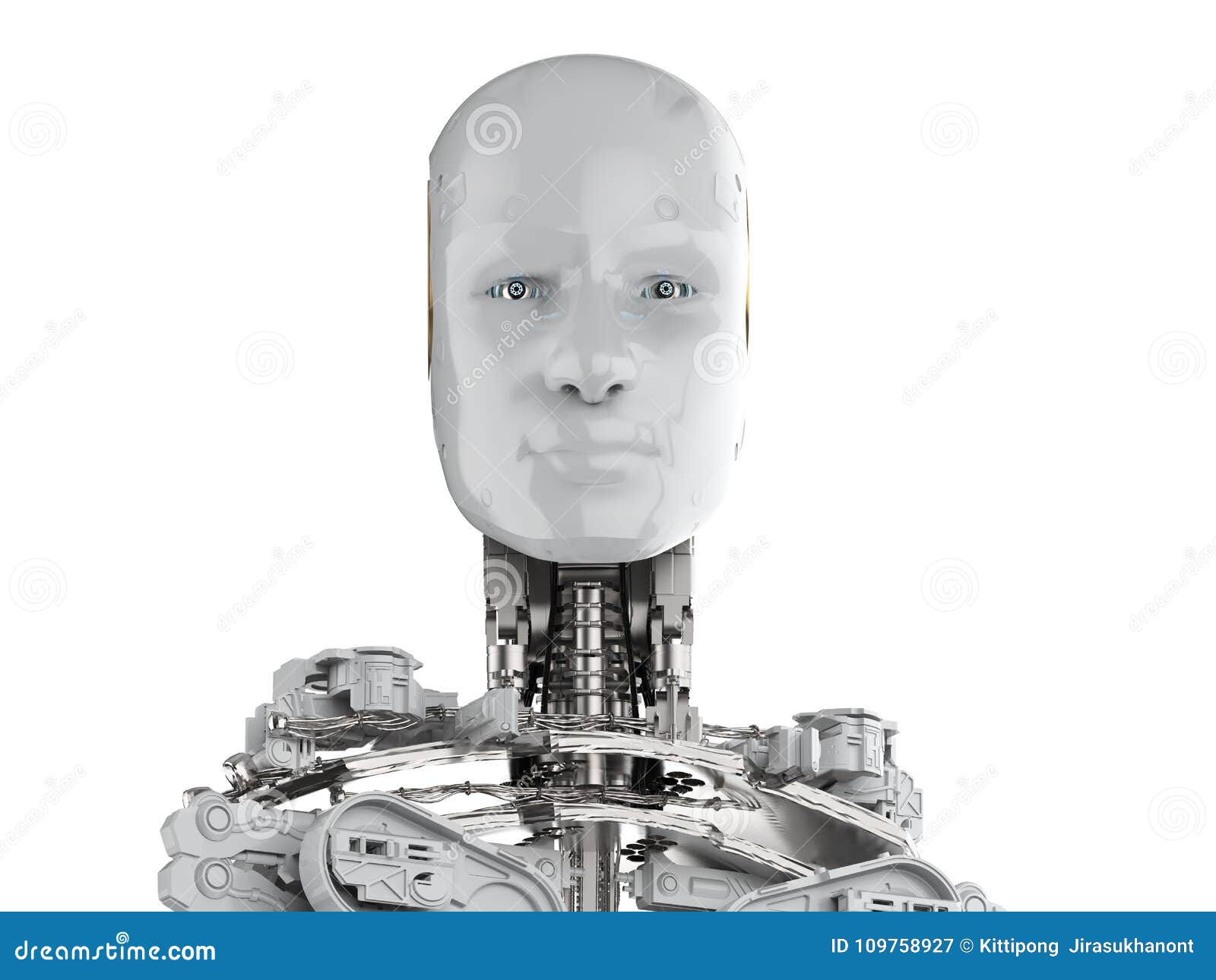 White android robot stock illustration. Illustration of robot - 109758927