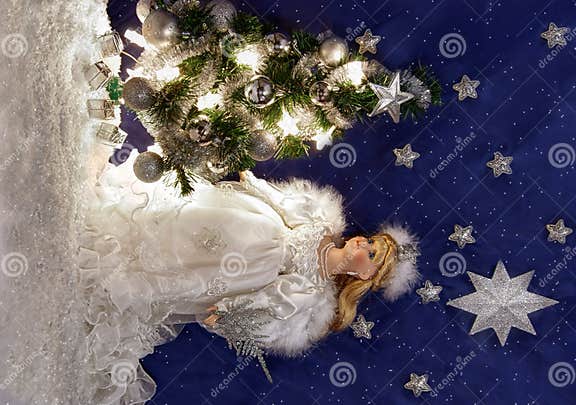 White Angel and Christmas Tree Stock Image - Image of tree, gifts: 17403777