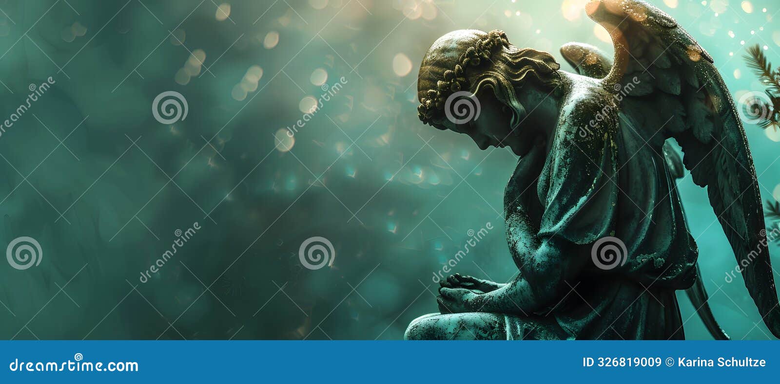 A White Angel Statue is Praying with Its Hands Together Stock ...