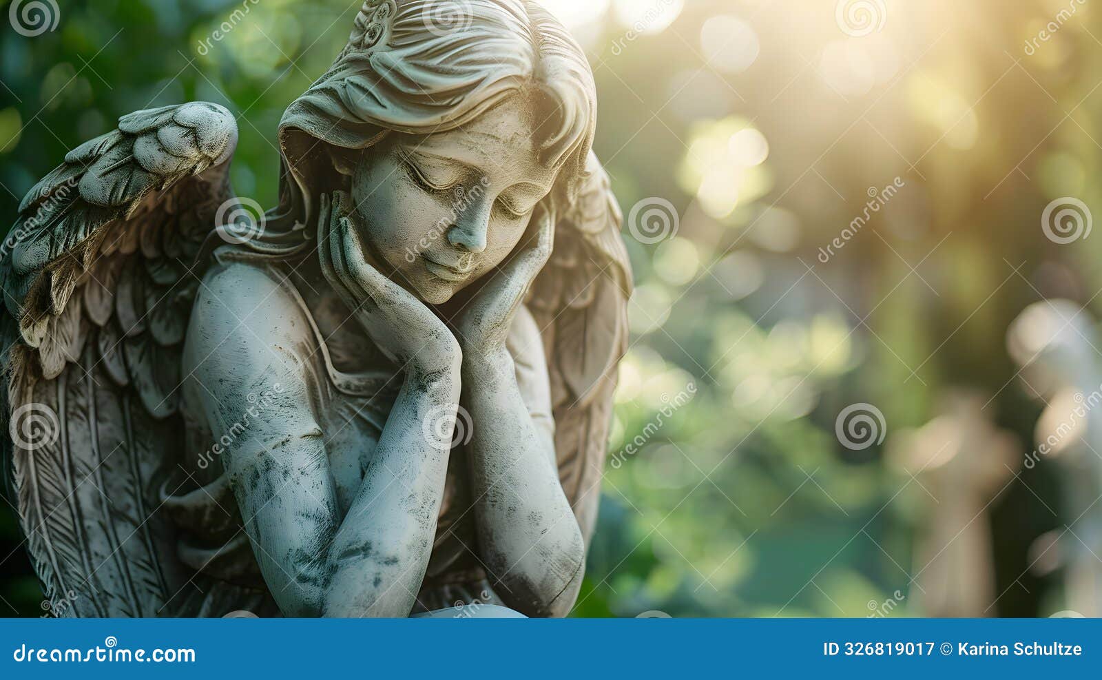 A White Angel Statue is Praying with Its Hands Together Stock ...