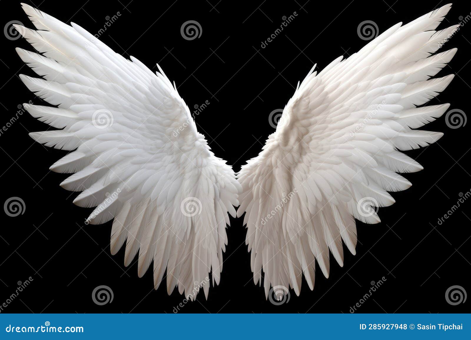 White angel wing isolated stock illustration. Illustration of shiny ...