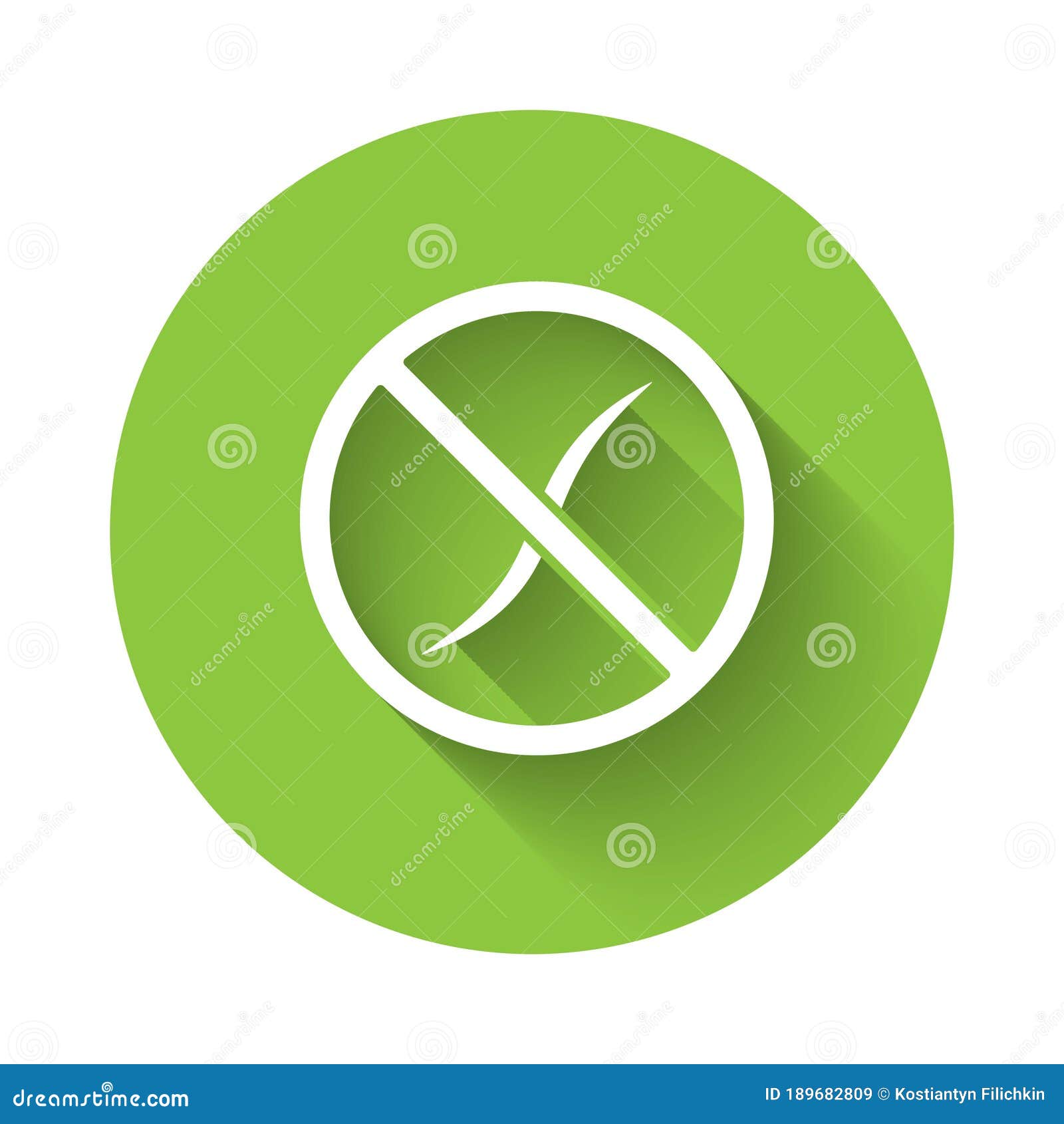 White Anti Worms Parasite Icon Isolated with Long Shadow. Green Circle ...