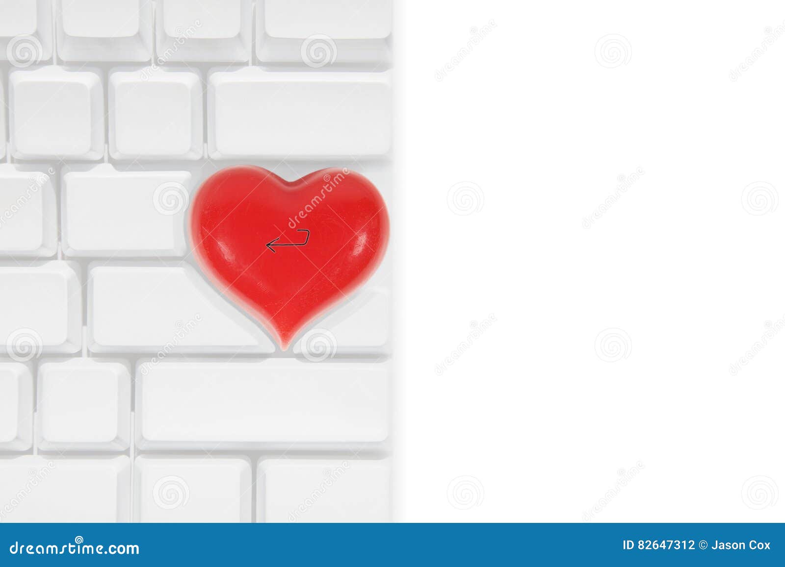 White Apple Computer Keyboard with a Red Love Heart Stock Photo - Image ...