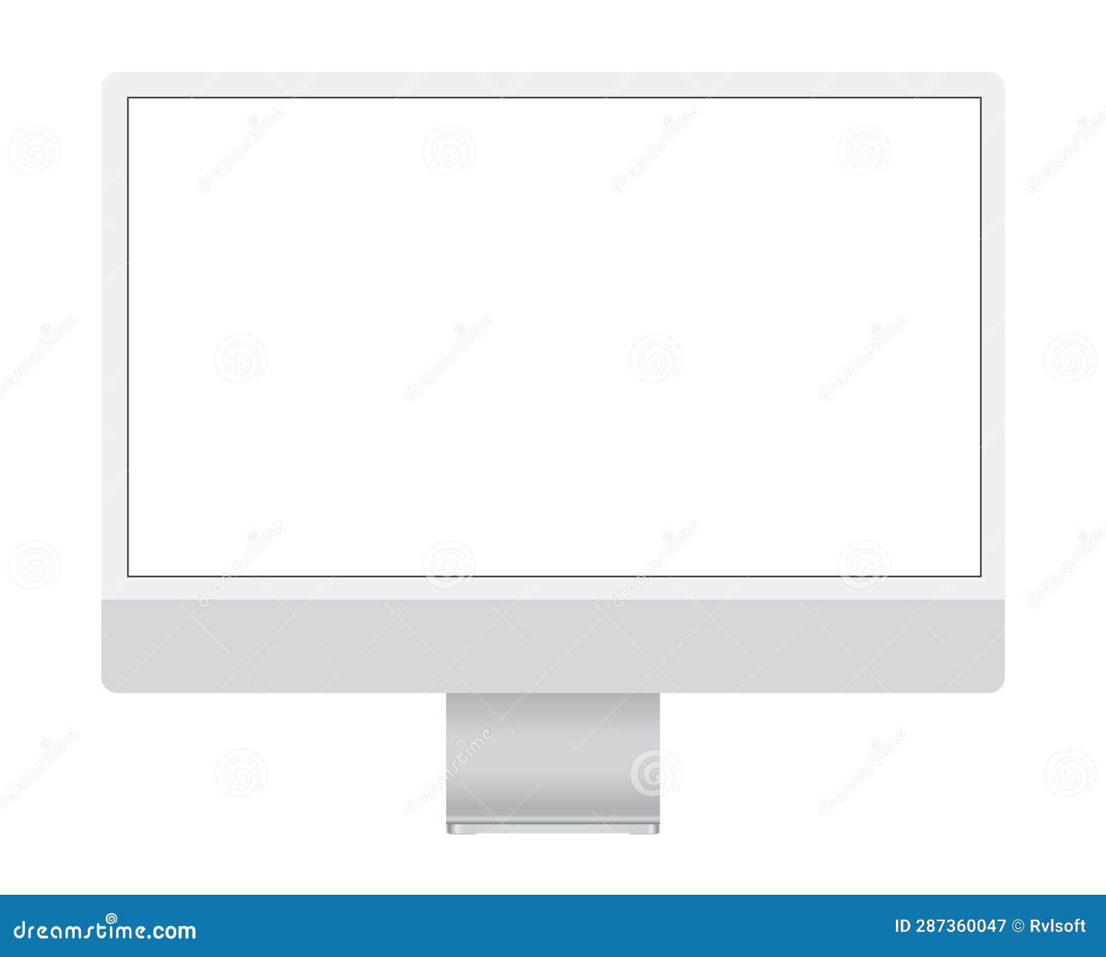 White Apple IMac Which Transformed by the M1 Chip, Realistic Vector ...
