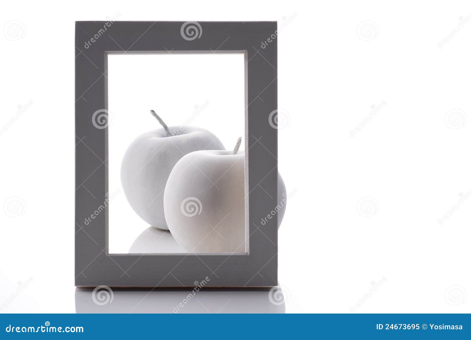 White apples in frame stock image. Image of apple, studio - 24673695