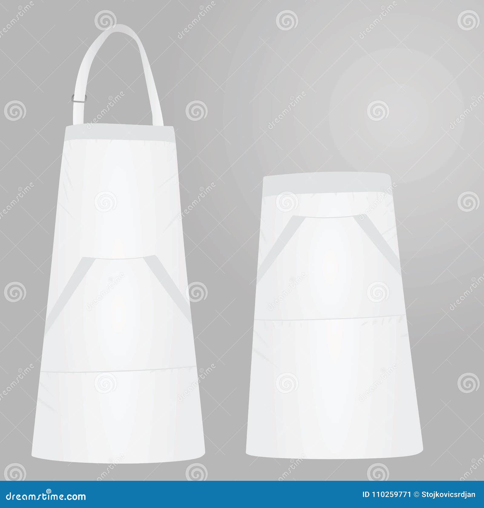 White Apron. Front and Back View Stock Vector - Illustration of mock ...