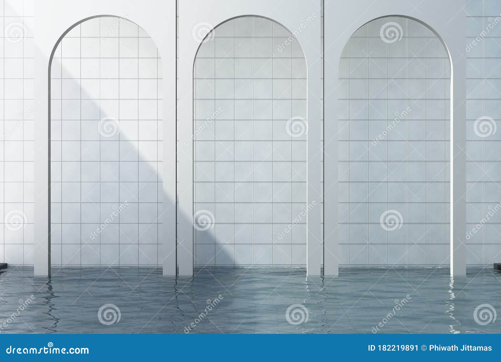 White Arch with White Tile Background Stock Illustration - Illustration ...