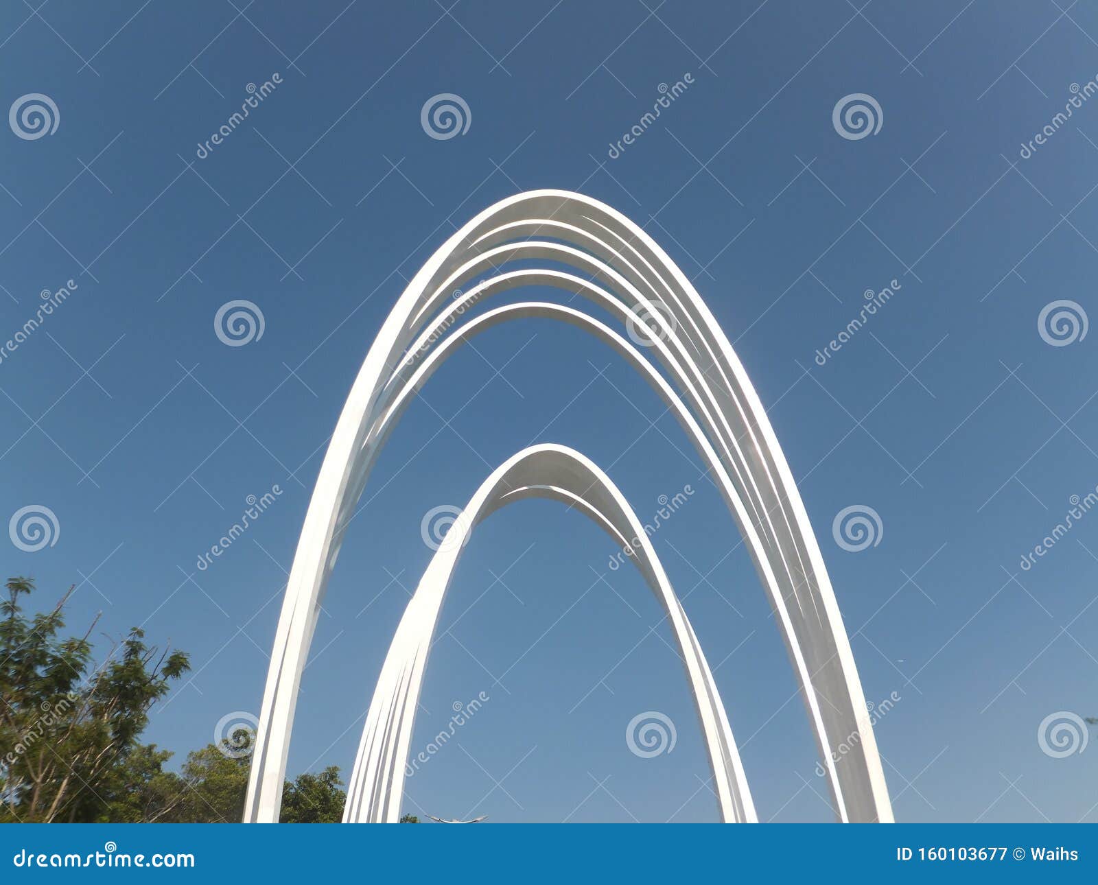 The White Arched Building Frame Landscape Stock Image - Image of beauty ...