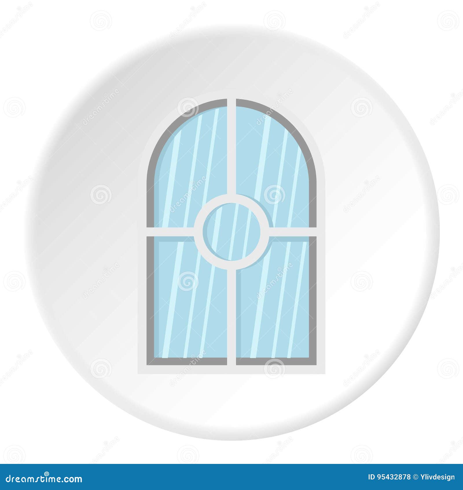 White Arched Window Icon Circle Stock Vector - Illustration of ...