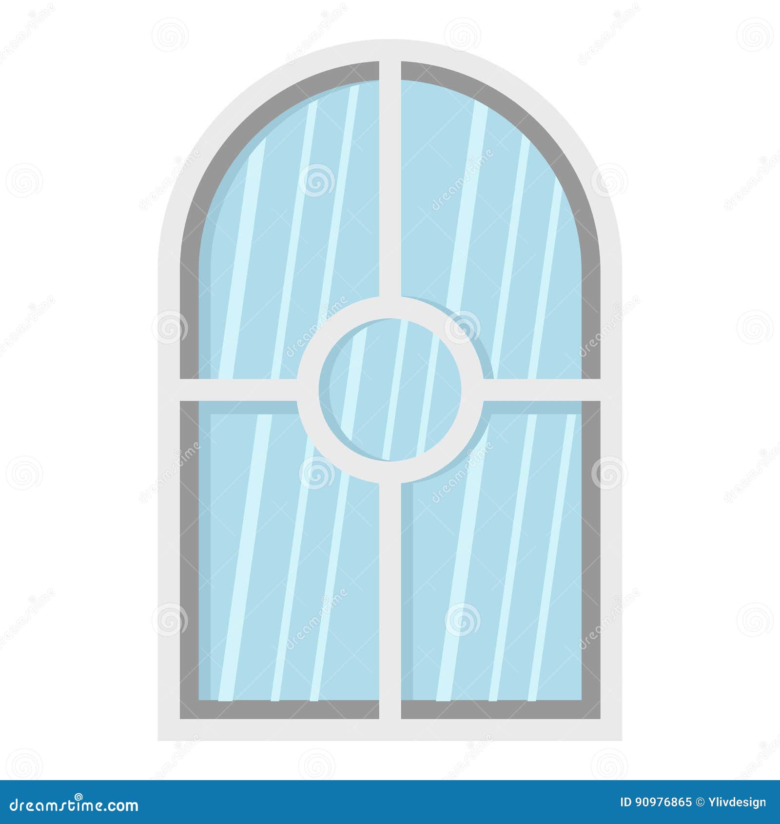 White arched window icon stock vector. Illustration of comfortable ...
