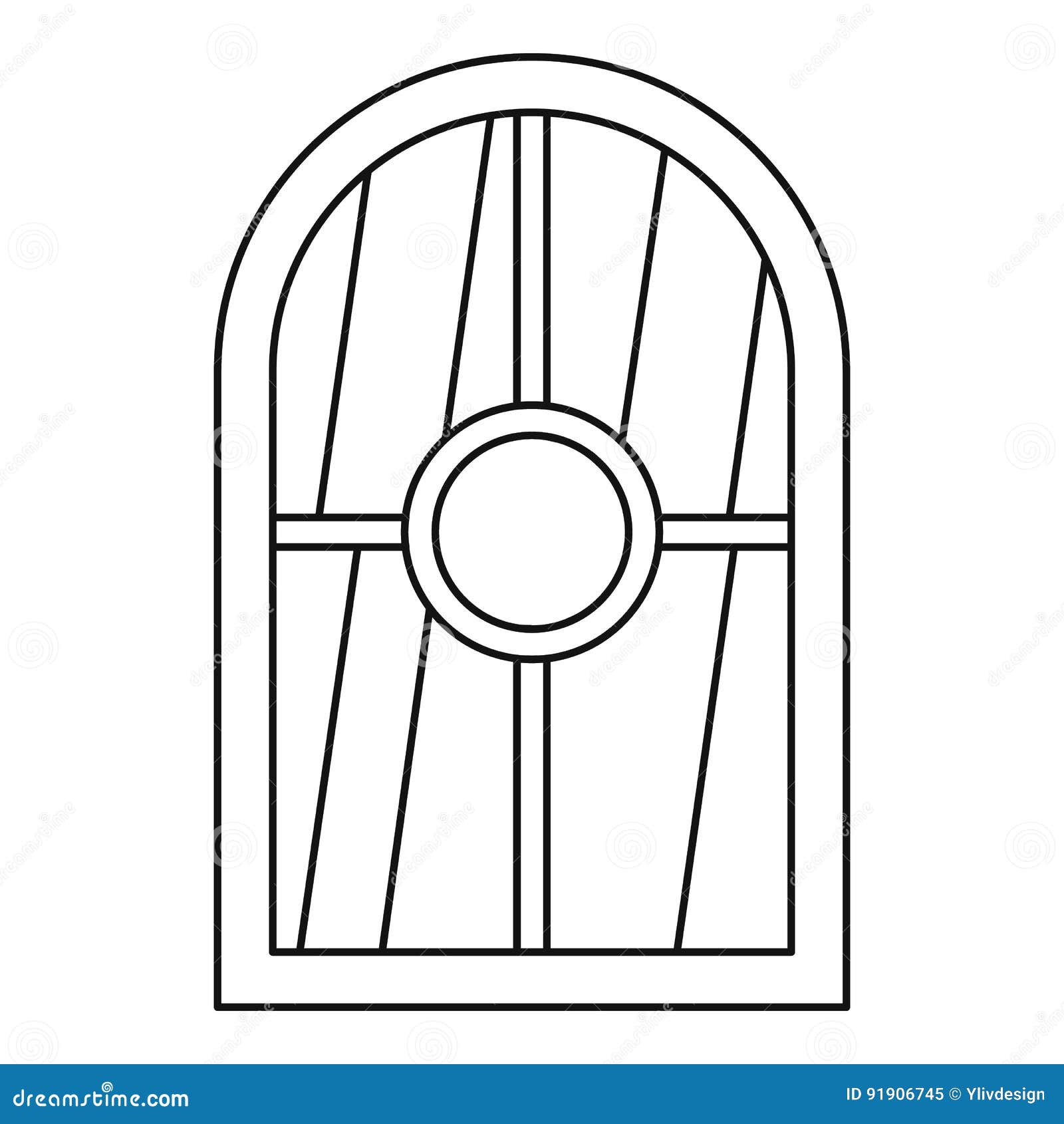 White Arched Window Icon Outline Stock Vector - Illustration of outline ...
