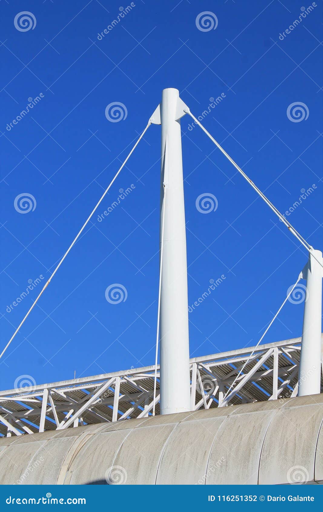 White Architectural Structure with Blue Sky Background Stock Photo ...