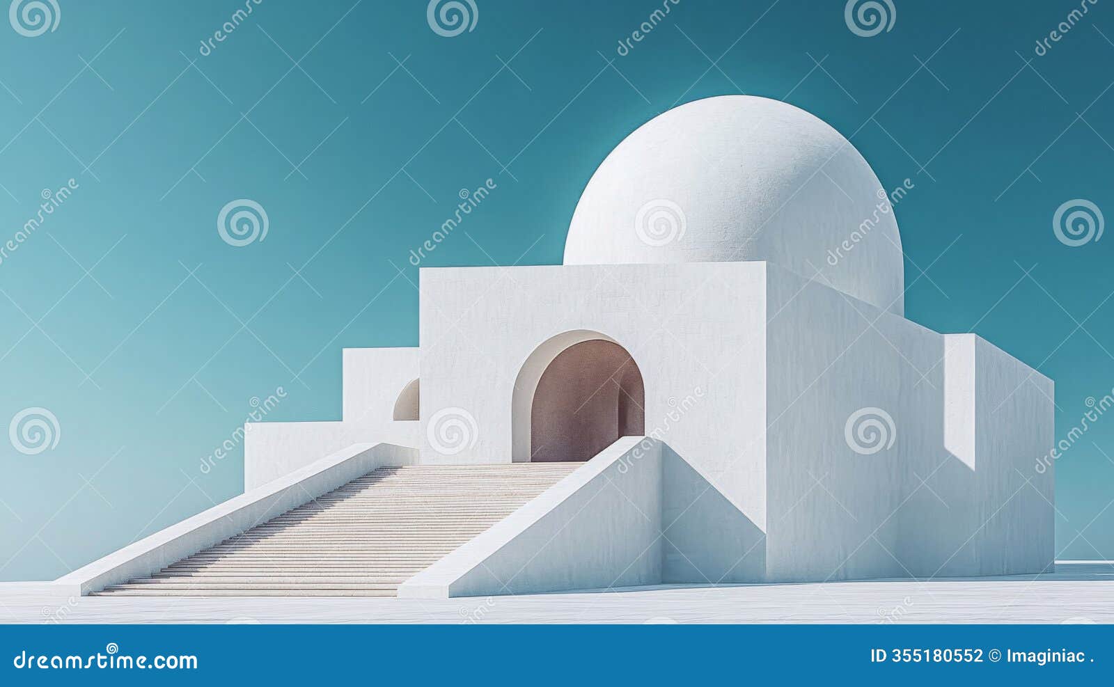 White Architectural Structure with Dome and Steps Stock Illustration ...