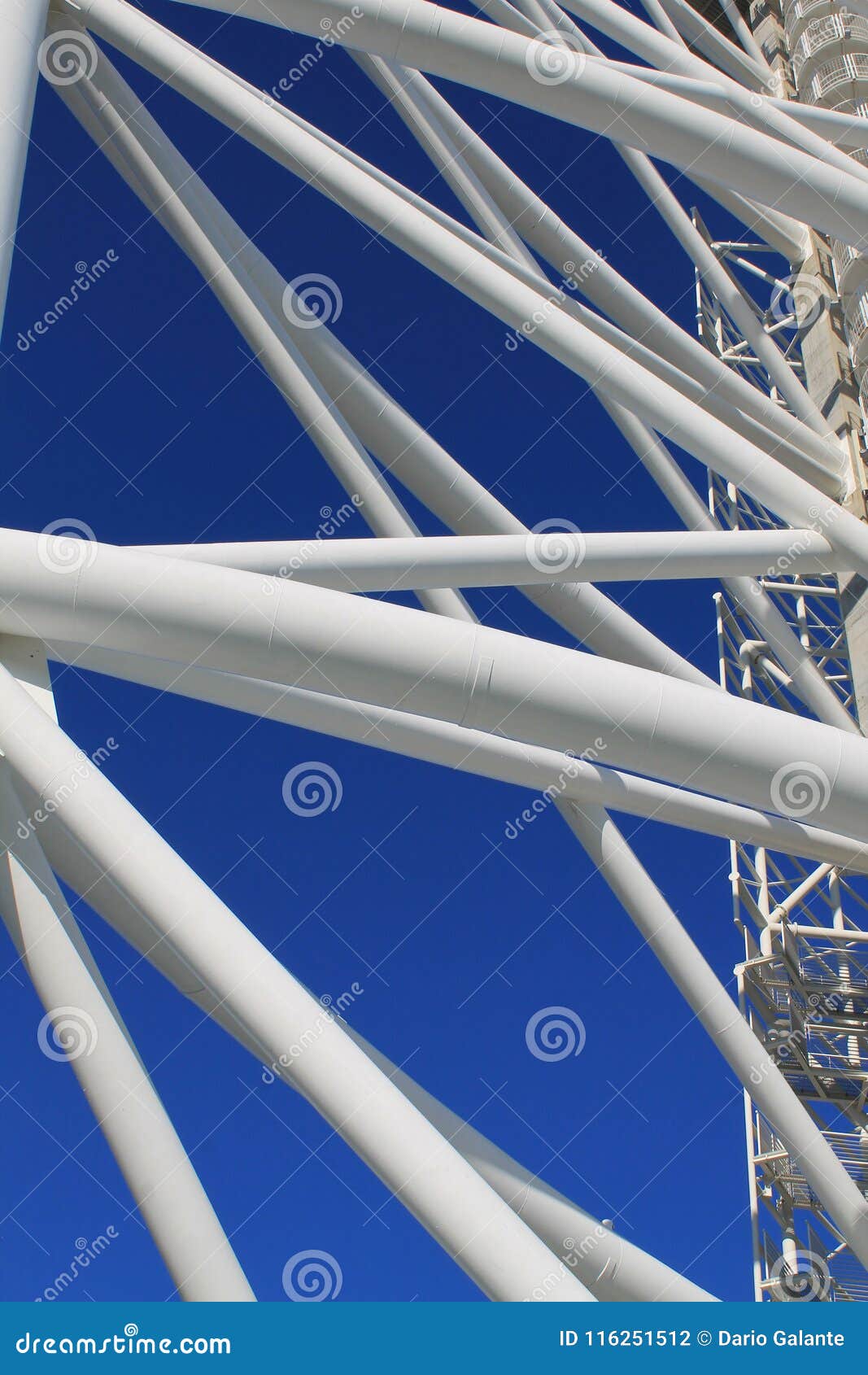 White Architectural Structure with Blue Sky Background Stock Photo ...